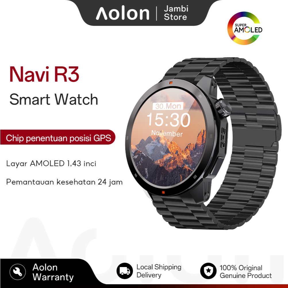 Jual Aolon Navi R3 Outdoor Smartwatch Original 1.43" AMOLED Screen GPS ...