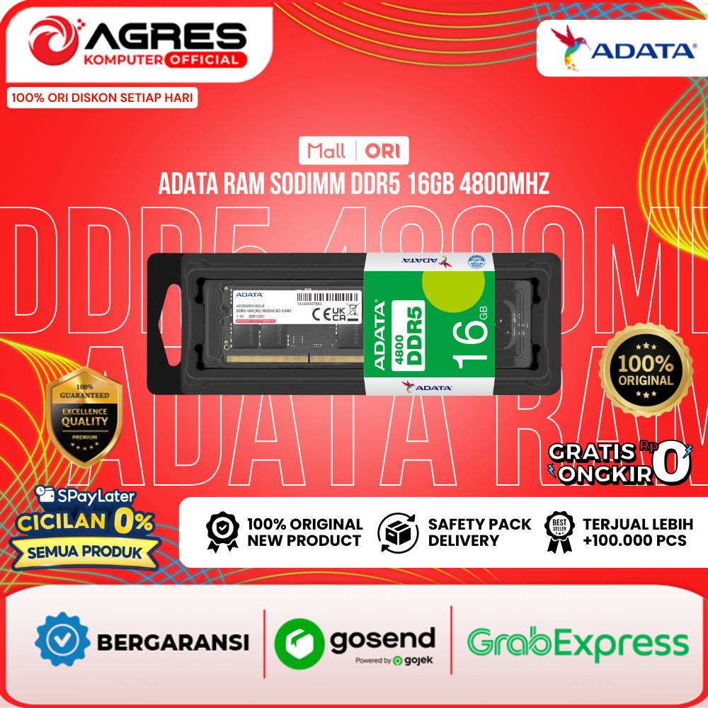 Jual ADATA RAM SODIMM DDR5 16GB 4800MHZ | Shopee Indonesia