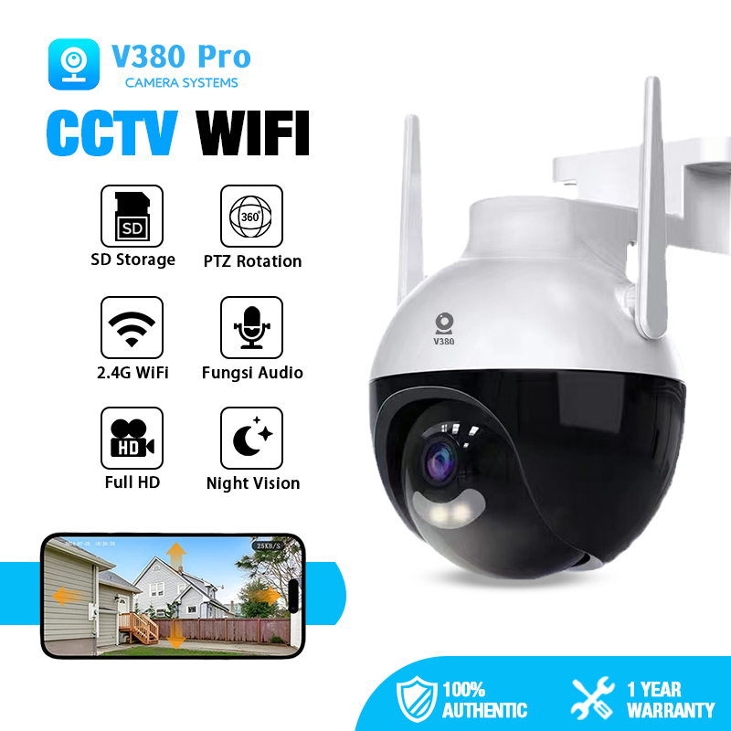 Jual YAMIYA Outdoor Cctv V380 Pro 360 PTZ Full View Full HD Motion ...