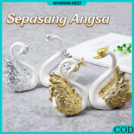 Jual Sepasang Angsa Gold / Silver Flaminggo Hiasan / Interior Emas Dan ...