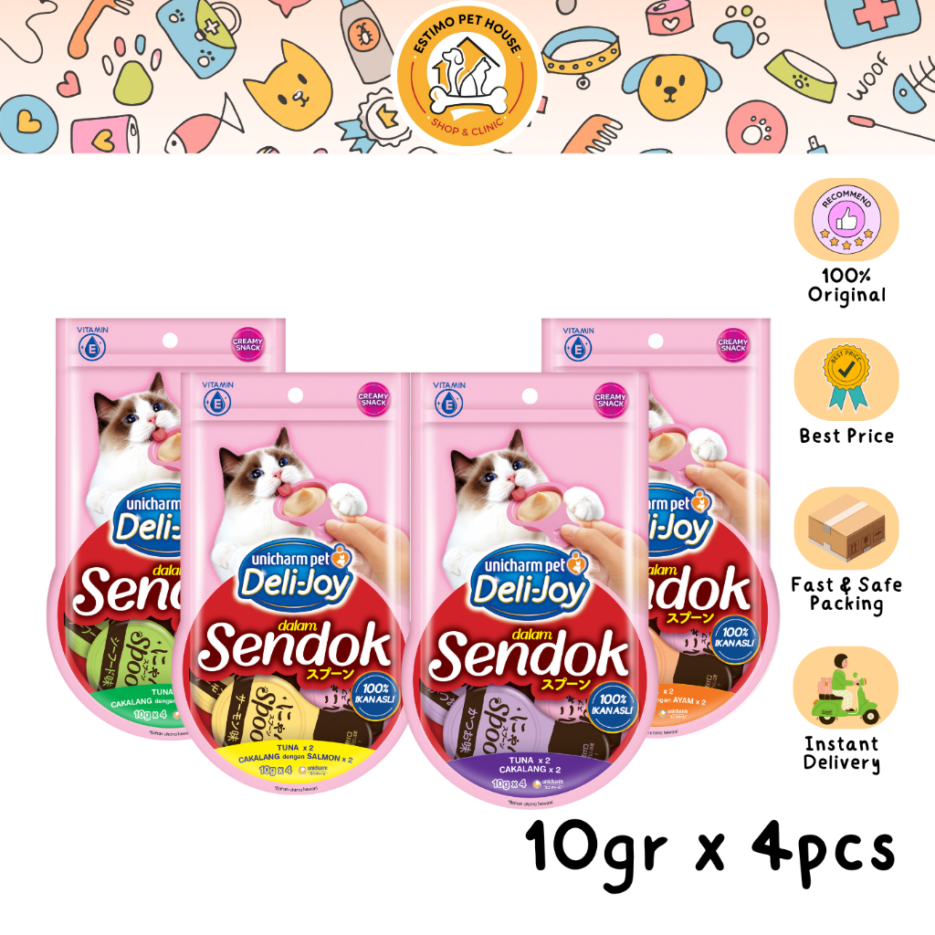 Jual Deli-Joy SENDOK Snack Creamy Kucing 10gr x 4pcs | Shopee Indonesia