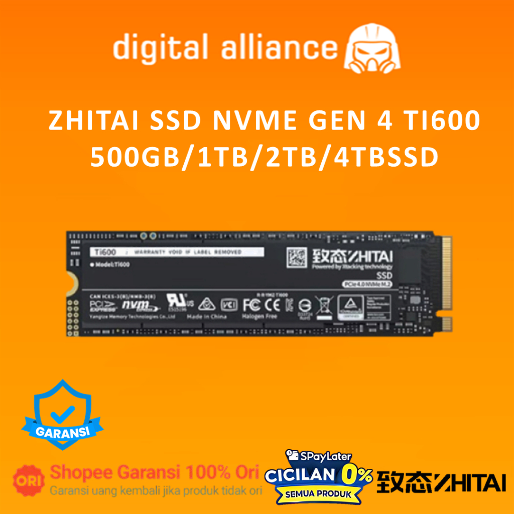 Jual Zhitai SSD NVME Gen 4 T1600 500GB/1TB/2TB/4TBSDD PCIE 4.0 M.2 2280 ...