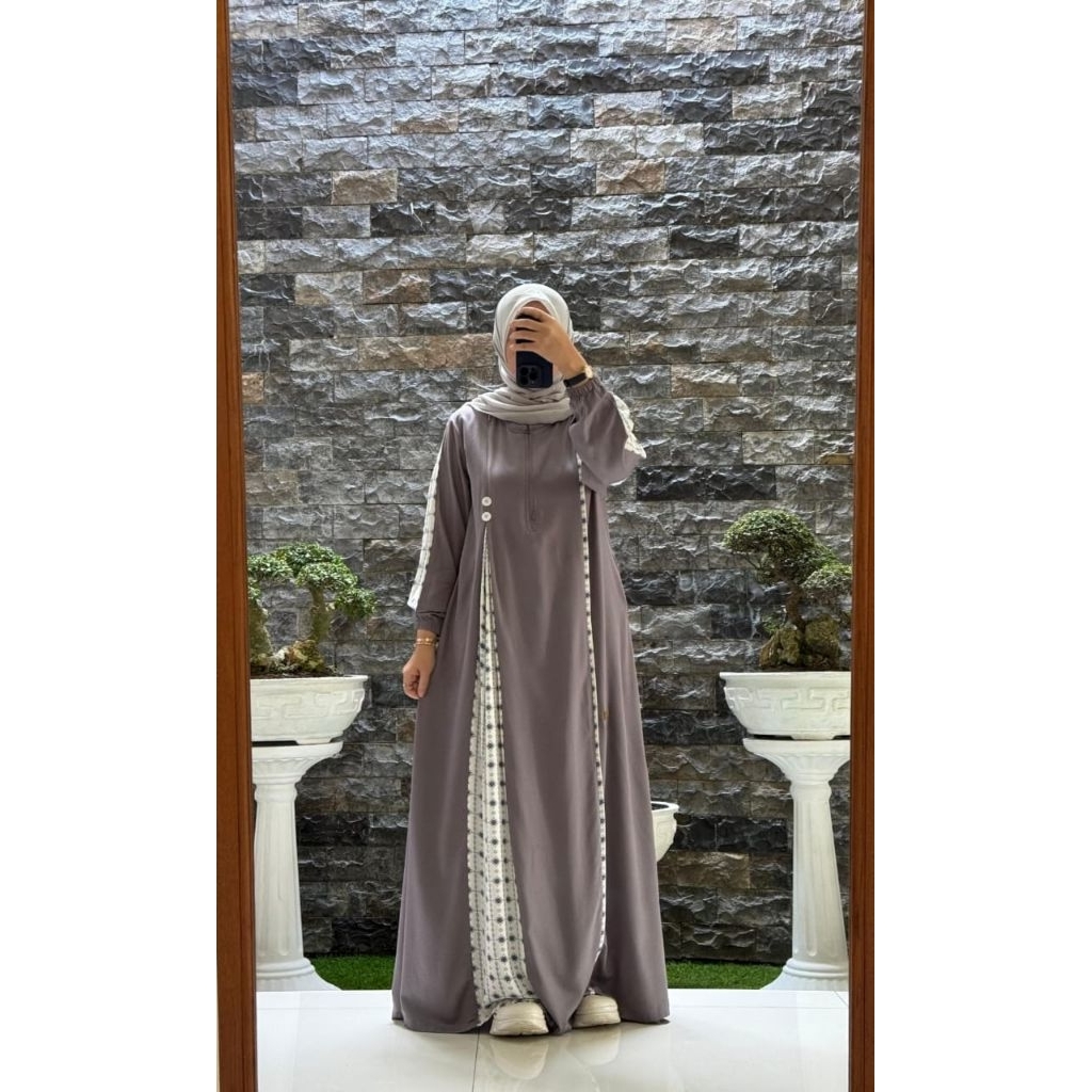 Jual GAMIS NADHEEFA TERBARU ABU WIRU SAMPING (READY STOK) | Shopee ...