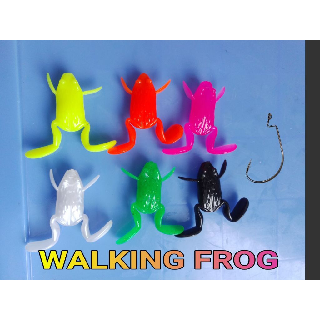 Jual Walking frog ukuran 3,7cm dan 4,7cm + hook siap pakai | Shopee ...