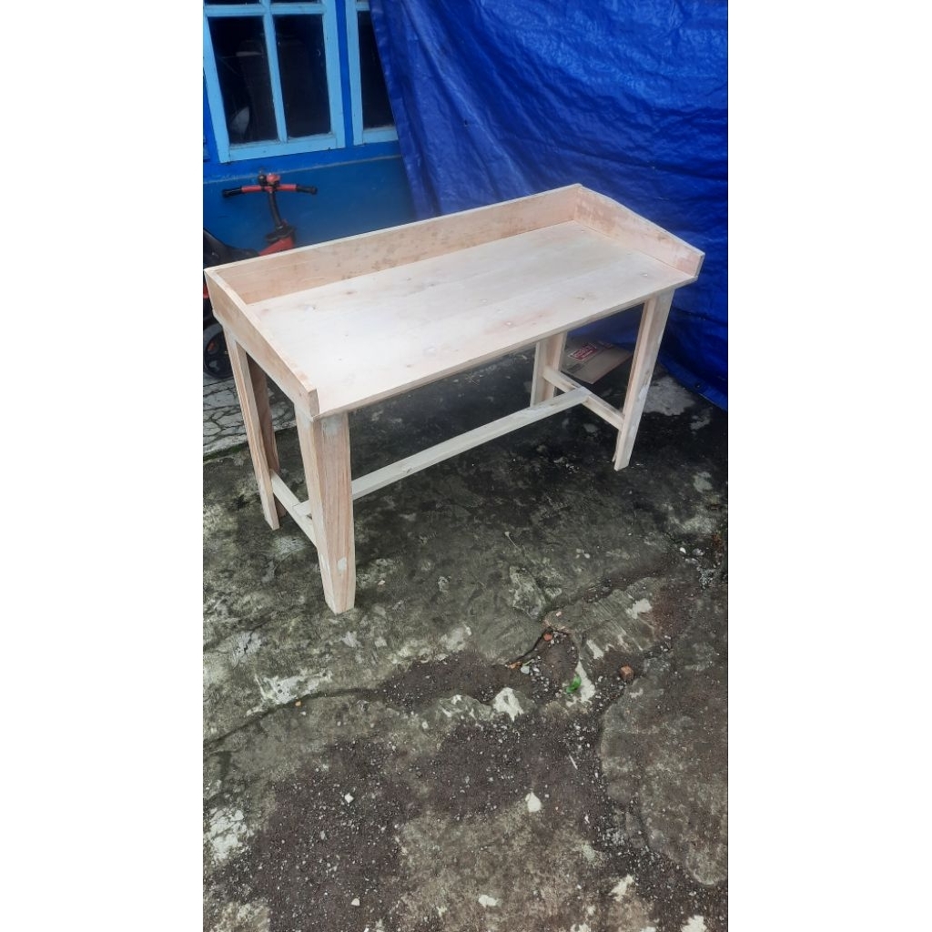 Jual meja dagang full kayu tebal 120x50x70 / meja jualan / meja makanan ...