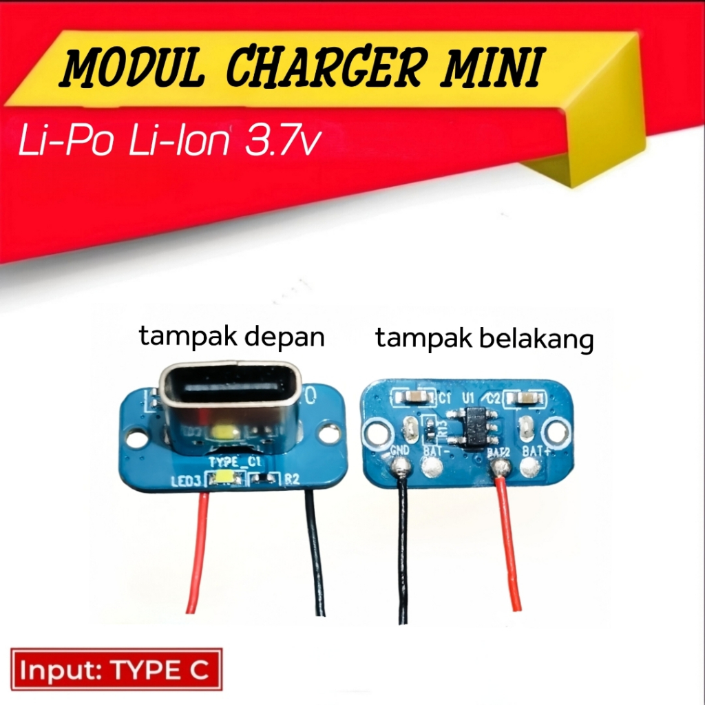 Jual Modul Mini Charging Type-C untuk Baterai Lithium 3.7v Type-C 18650 ...