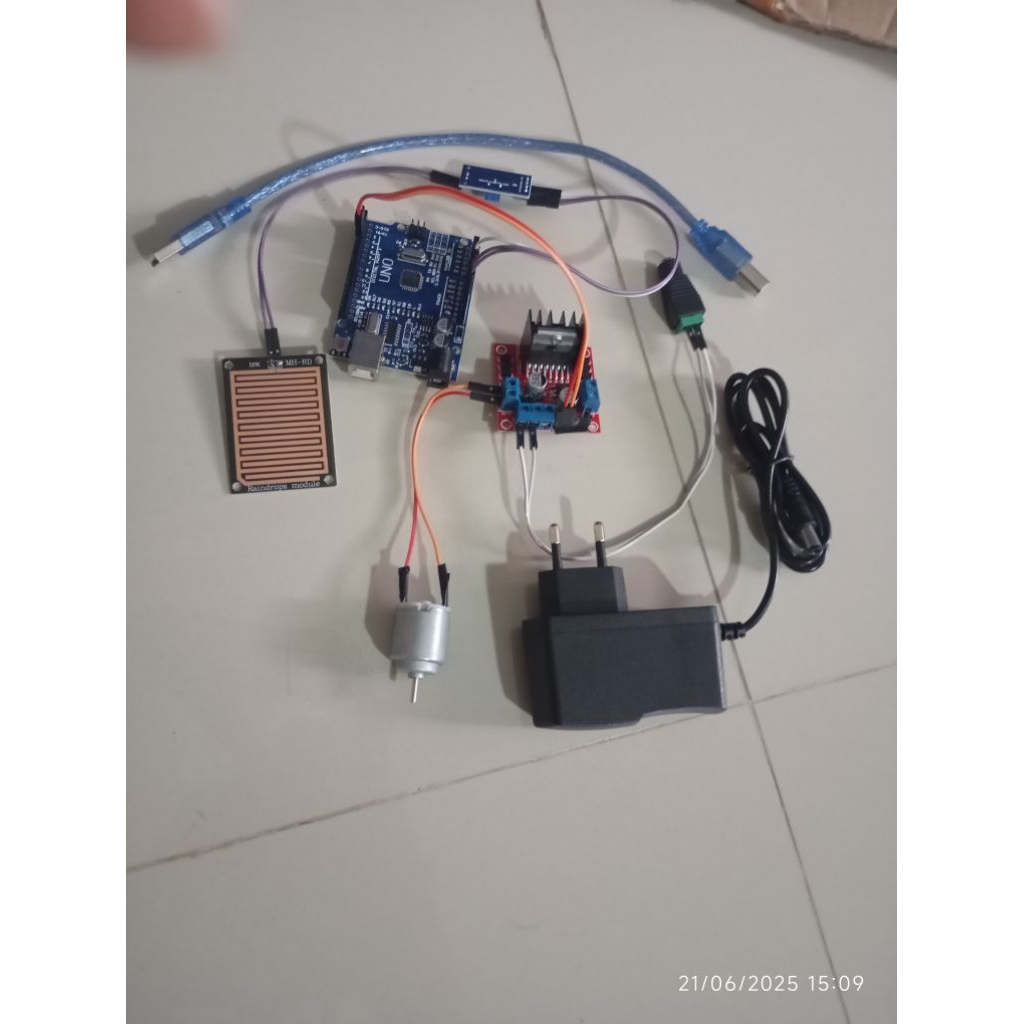 Jual sitem jemuran otomatis berbasis Arduino uno sensor hujan dengna motor dc dan l298n | Shopee ...