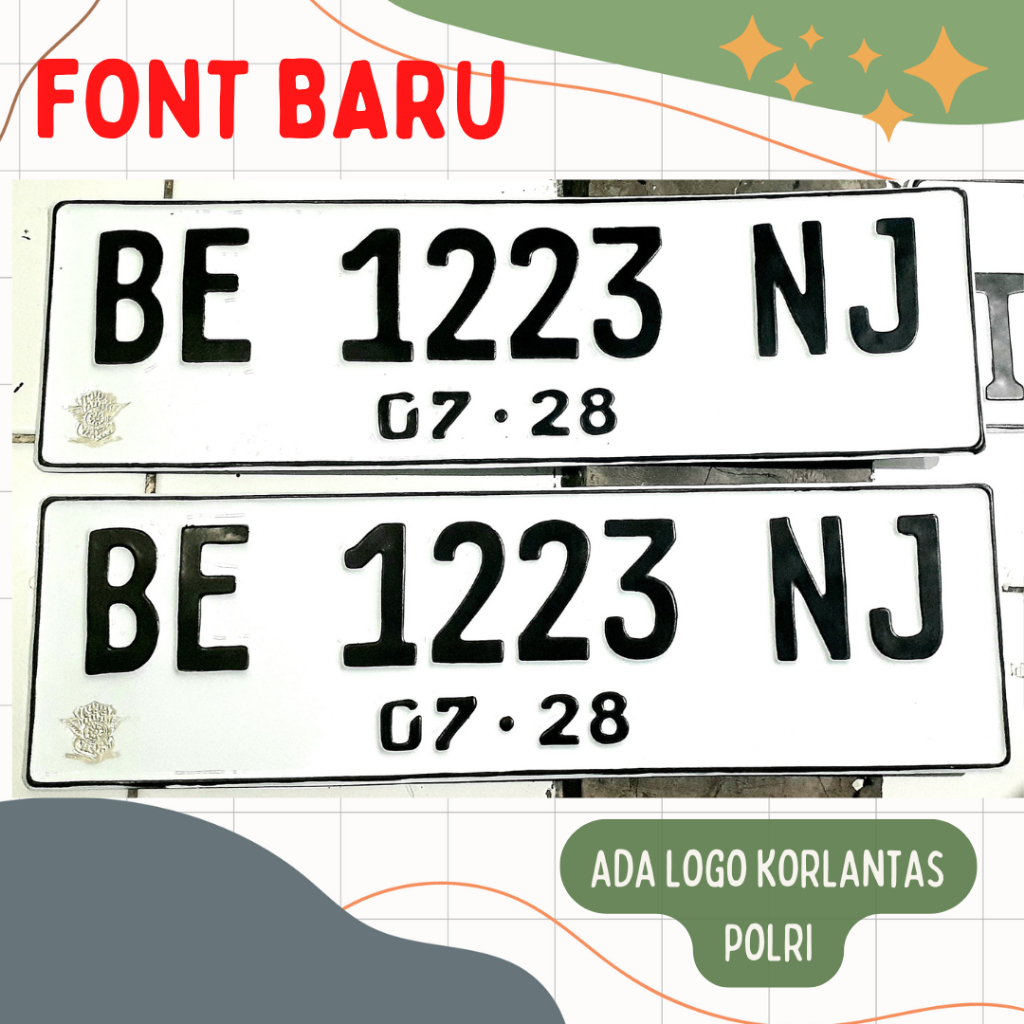 Jual Cetak 2pcs Nomor Mobil Font Baru dan Font Lama Proses Cepat ...