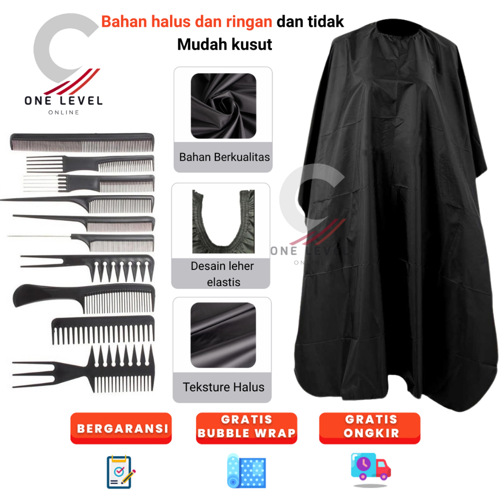 Jual Kain Kip kep Cukur Rambut Salon Jubah Apron Pangkas Rambut Cape ...