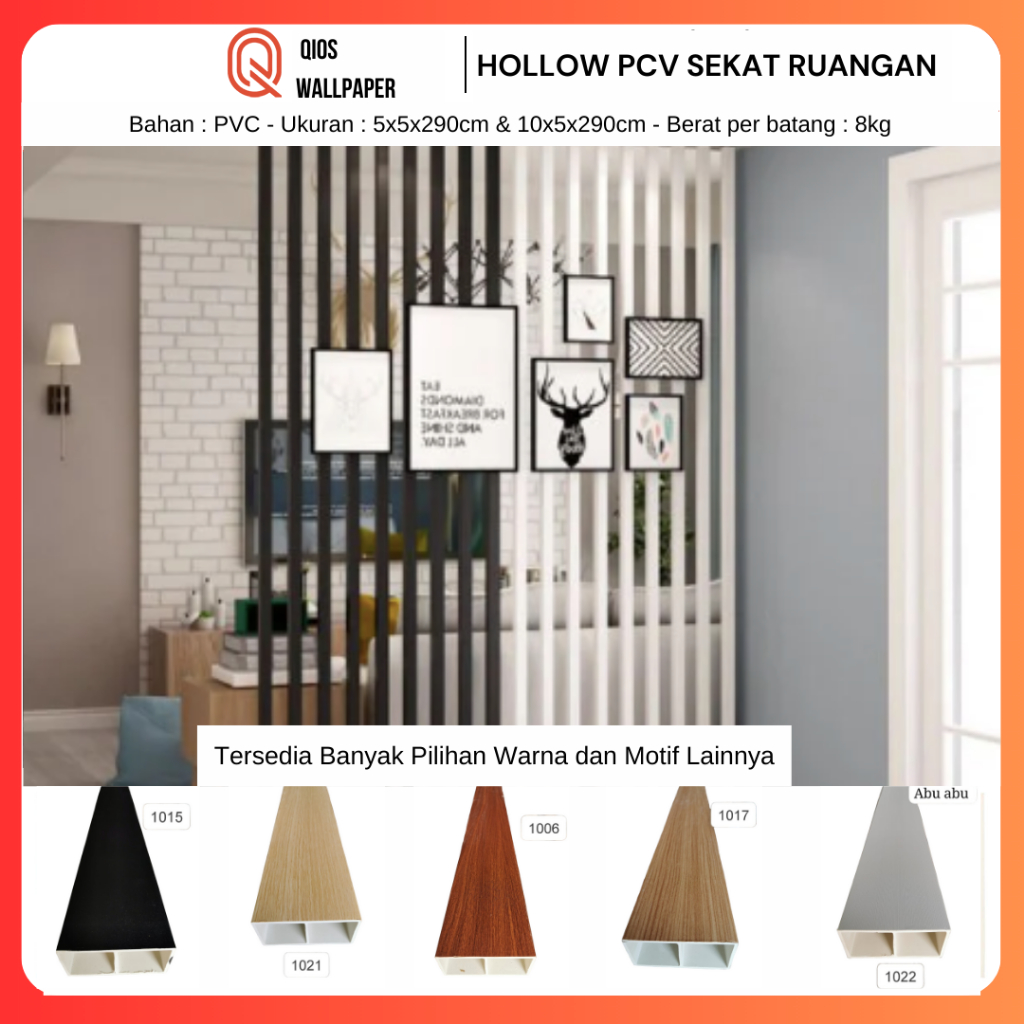 Jual Hollow PVC kisi kisi / Partisi Sekat Ruangan / Hollow PVC Partisi ...