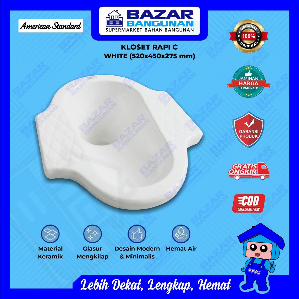 Jual American Standard - Closet Kloset Toilet Jongkok Squat WC Rapi C ...