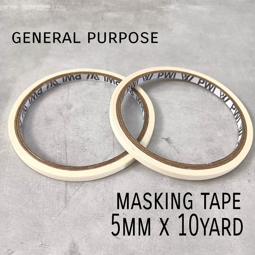 Jual Masking Tape Cream 5mm x 10yard PWI / Isolasi Kertas | Shopee ...