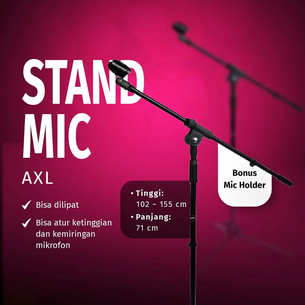 Jual Stand Microphone + Mic Holder / Stand Mic Lantai Tripod Condenser SM-116 | Shopee Indonesia