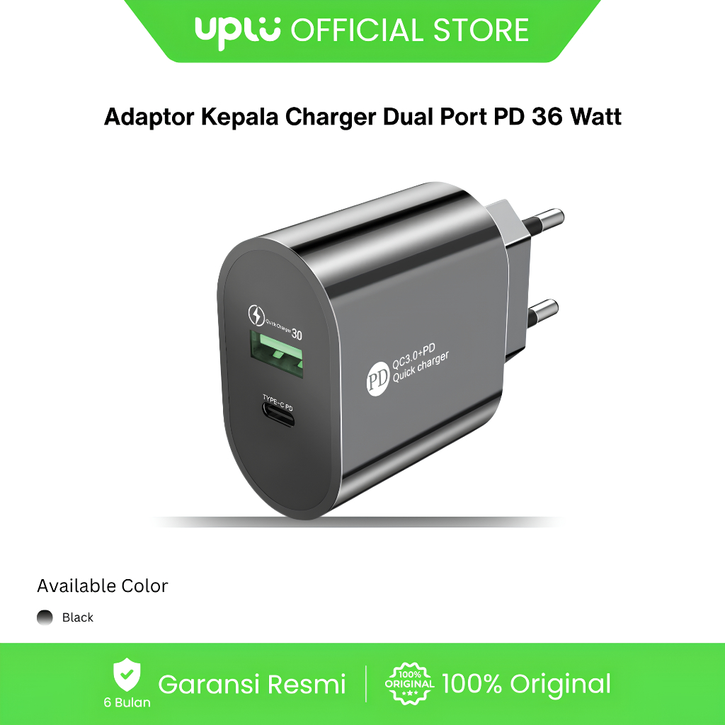 Jual UPLU Kepala Charger Fast Charging PD 36W Quick Charge QC 3.0 Dual ...