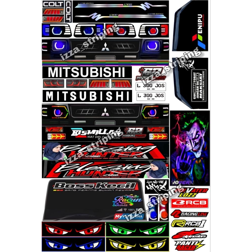 Jual STICKER PACK MINIATUR PICKUP L300 EURO 4 BILED BAHAN VYNIL SUSU 1 ...