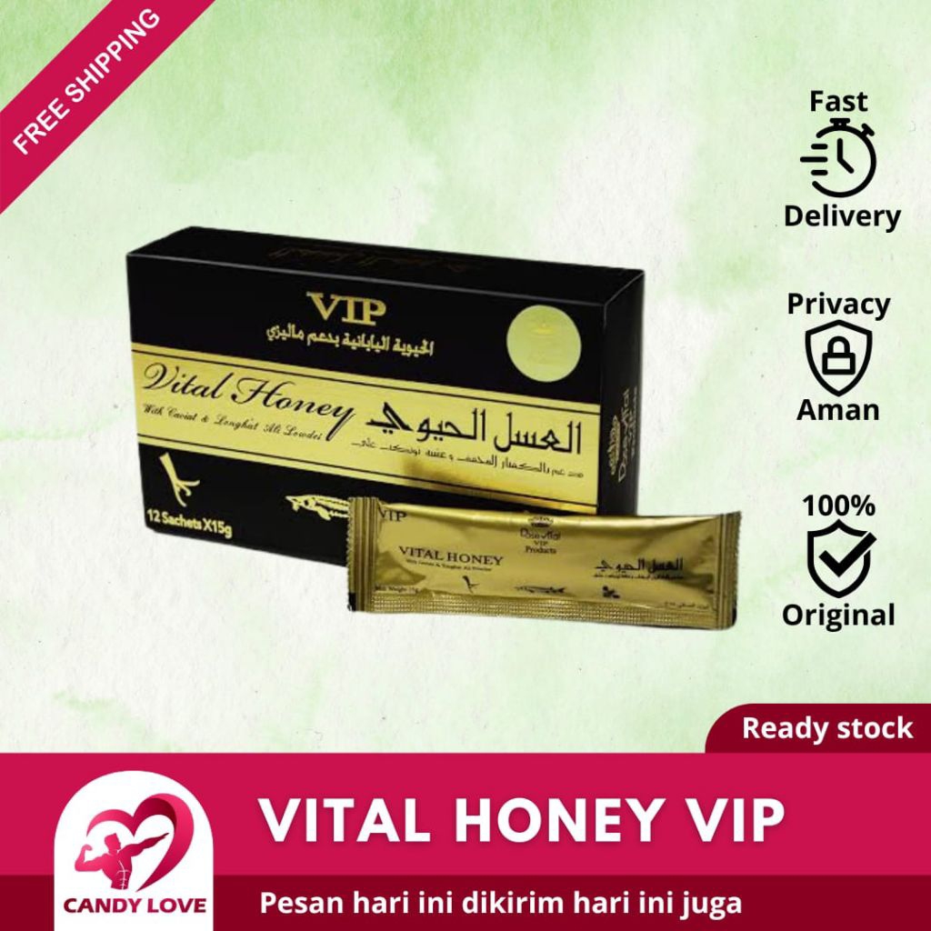 Jual Madu Vital Honey VIP Original Malaysia 1 Box Isi 12 Sachet ...