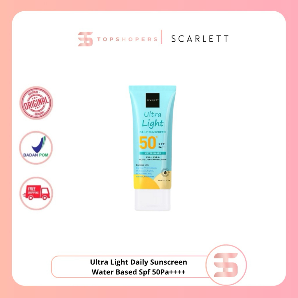 Jual Scarlet Ultra Light Daily Sunscreen Water Based Spf 50Pa++++ (Biru ...