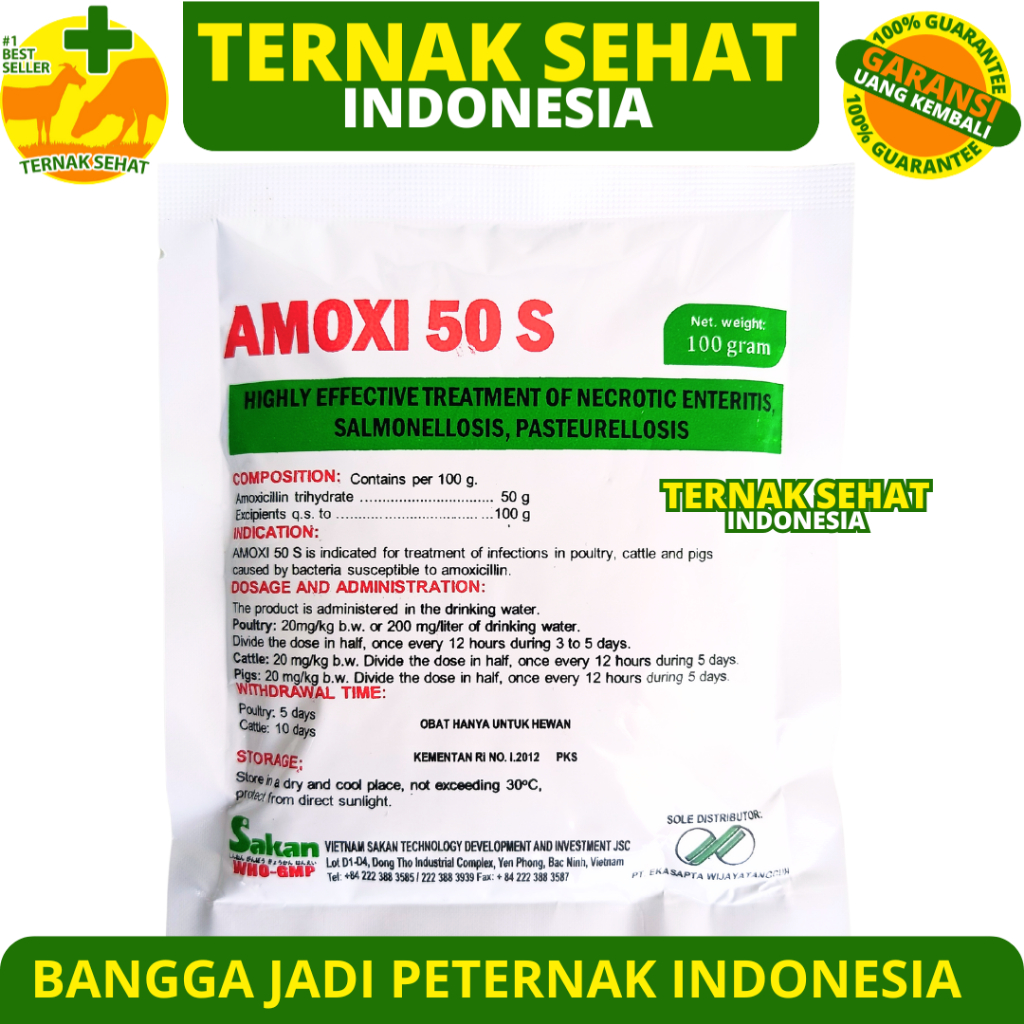 Jual AMOXI-50 S 100 GRAM SAKAN - Obat Ampuh untuk Pencernaan Kolera ...