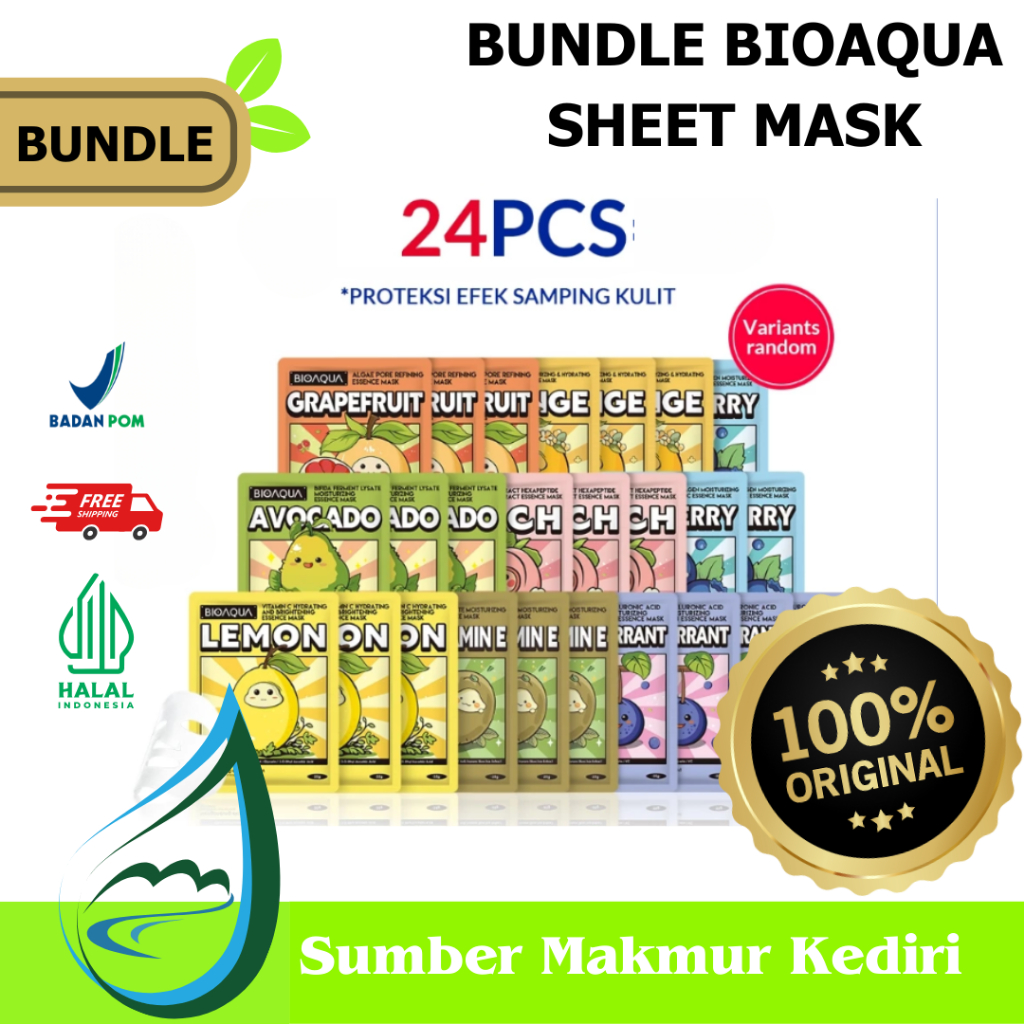Jual BIOAQUA Bundle Sheet Mask - 24 PCS | Shopee Indonesia