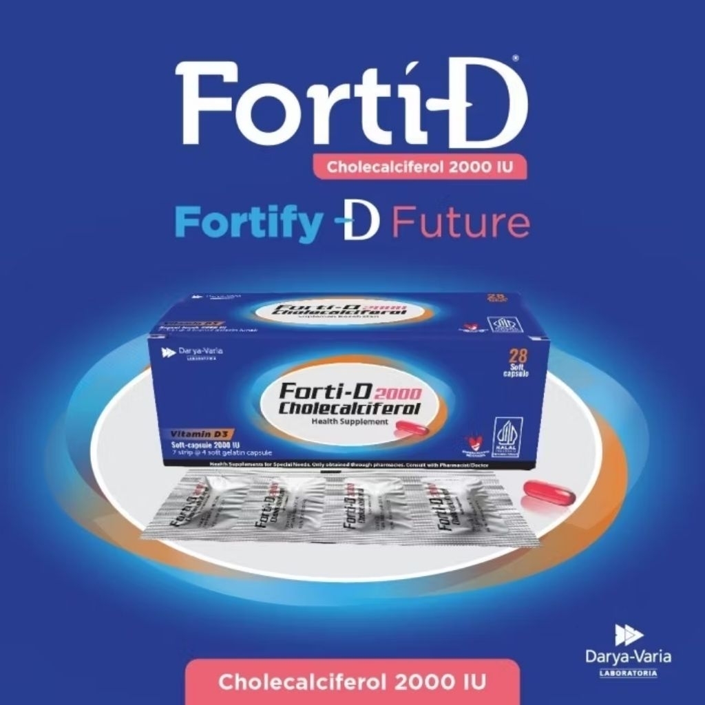Jual Forti D 2000iu Vitamin D3 - 4 Kapsul Lunak Suplemen Kesehatan ...