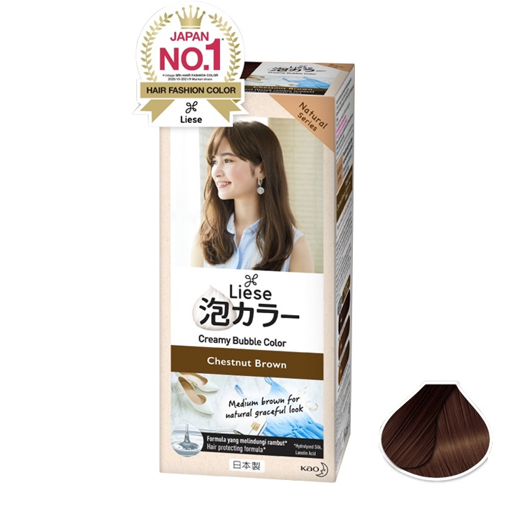 Jual Liese Creamy Bubble Hair Color Chesnut Brown 108mL | Shopee Indonesia