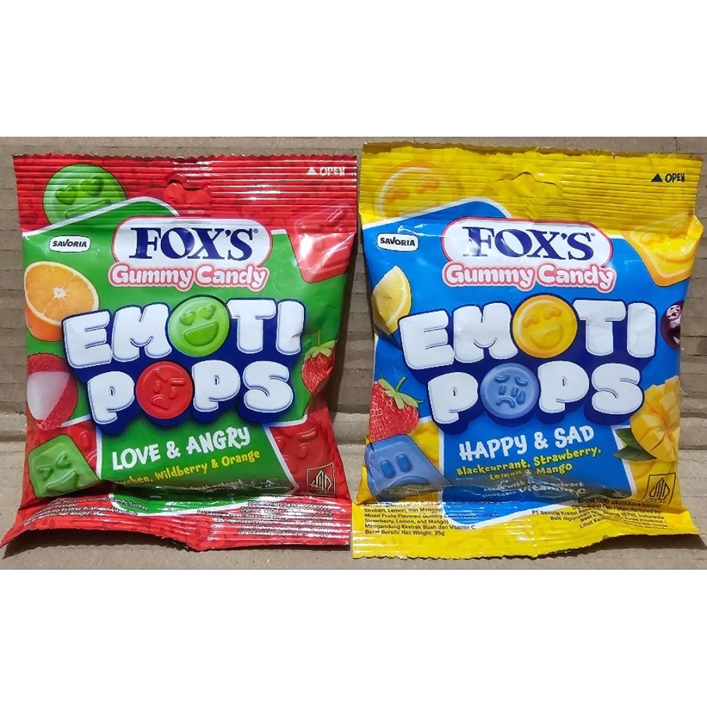 Jual Fox's Gummy Candy Emoti Pops 35g - 1bks | Shopee Indonesia