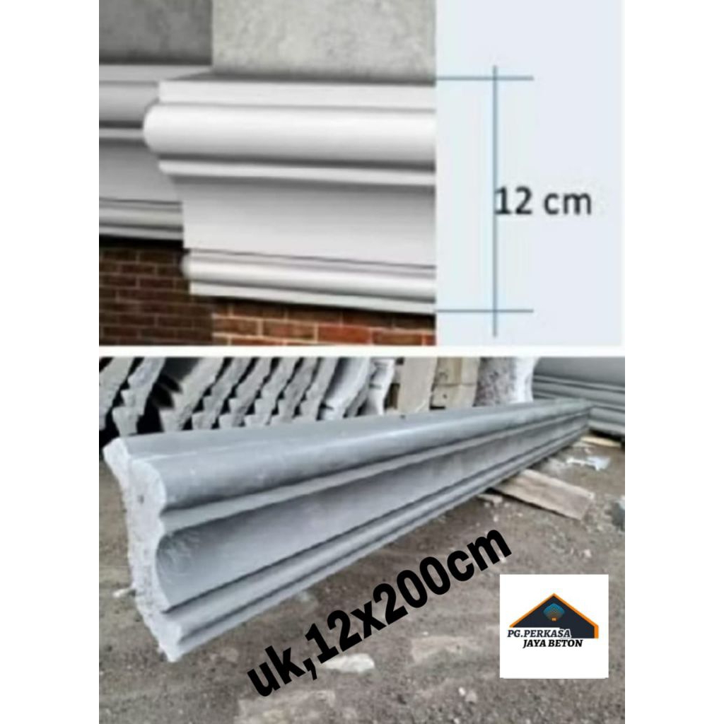Jual Lis plang profil beton,asli pull beton uk,12x200cm | Shopee Indonesia