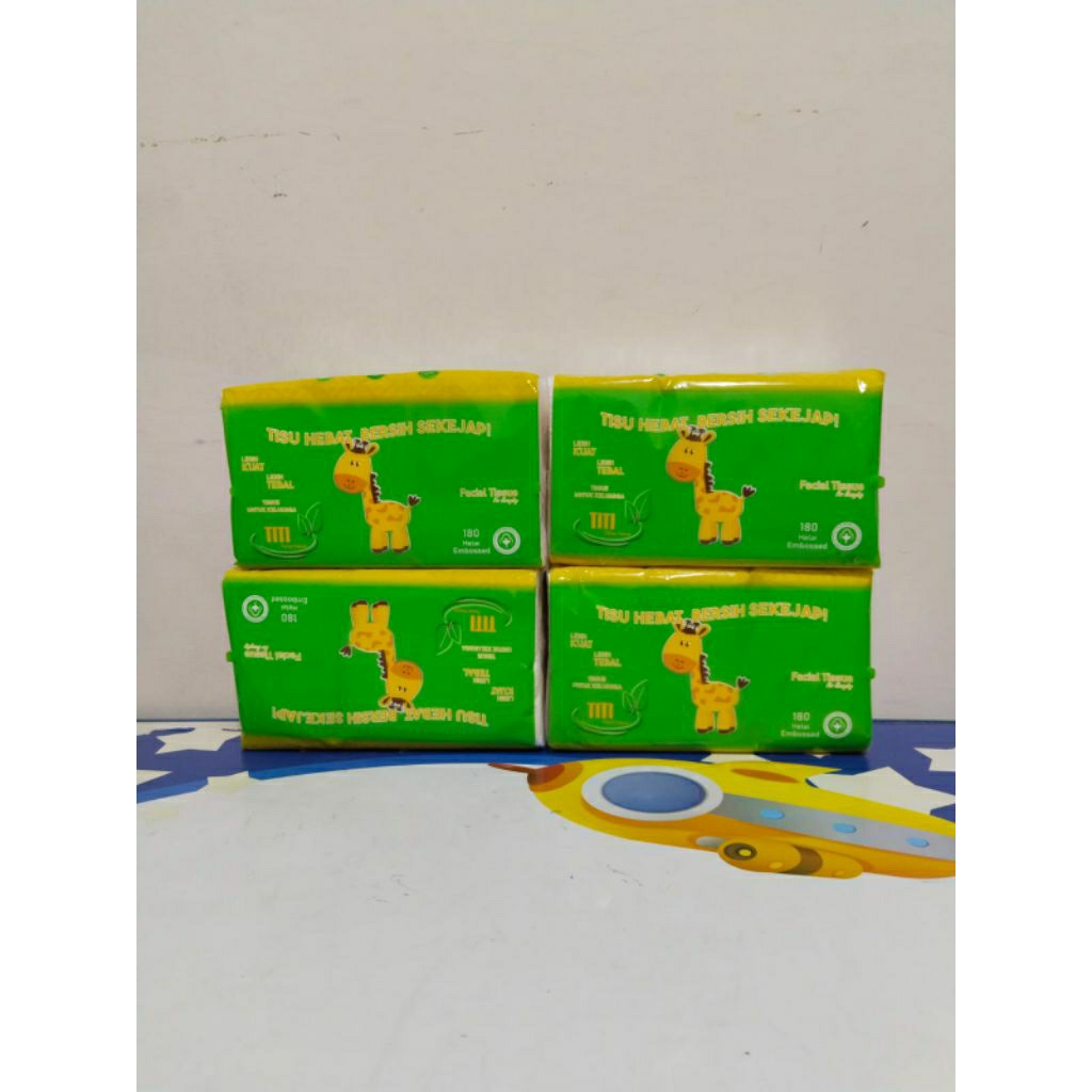 Jual 4 Pack Tisu Titi 180 Helai Embossed 2Ply Facial Tissue Wajah Serat ...