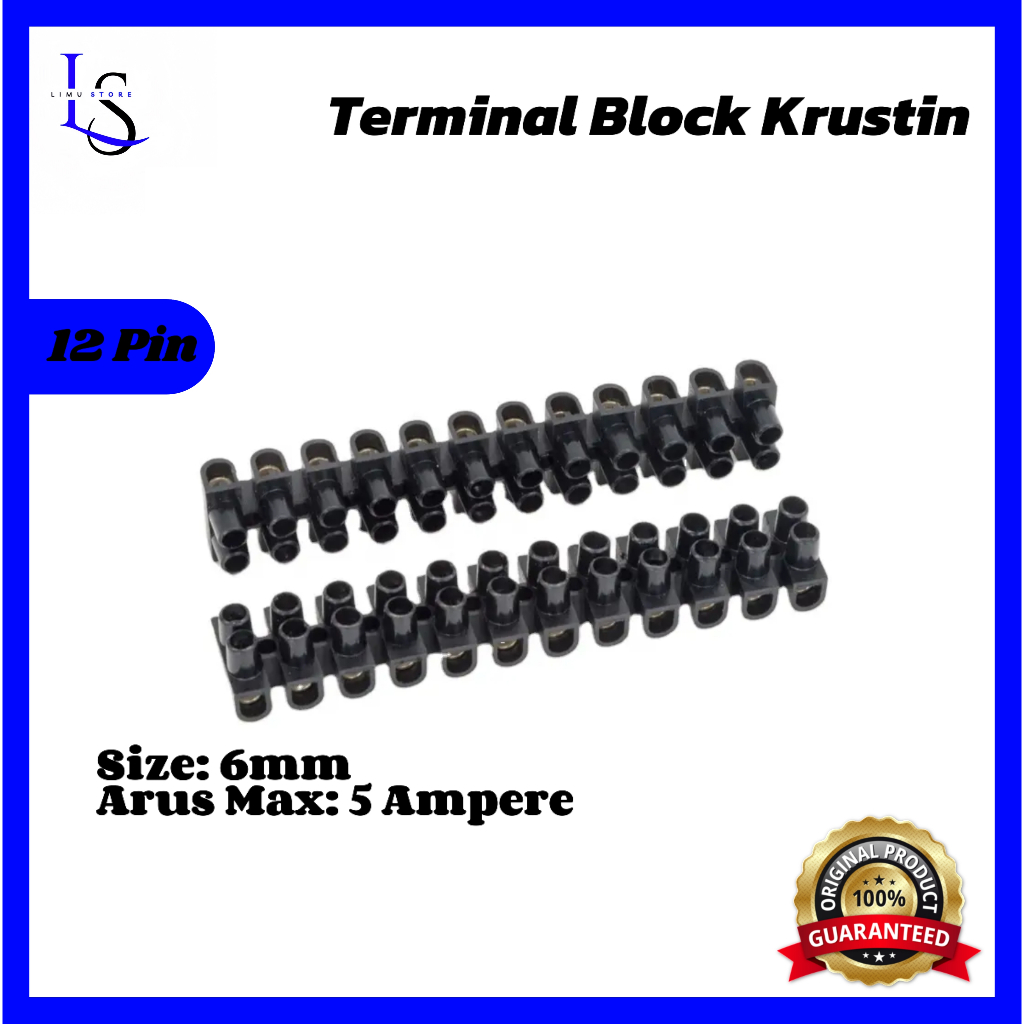 Jual Terminal Block / Terminal Blok Krustin 6mm 5 Ampere 12 Pin ...