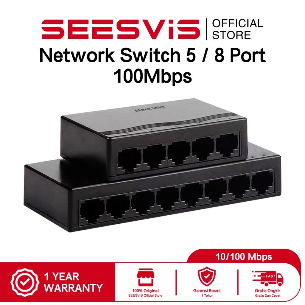Jual SEESViS Desktop Network Switch Hub 5/8 Port 100Mbps Mini Switch ...