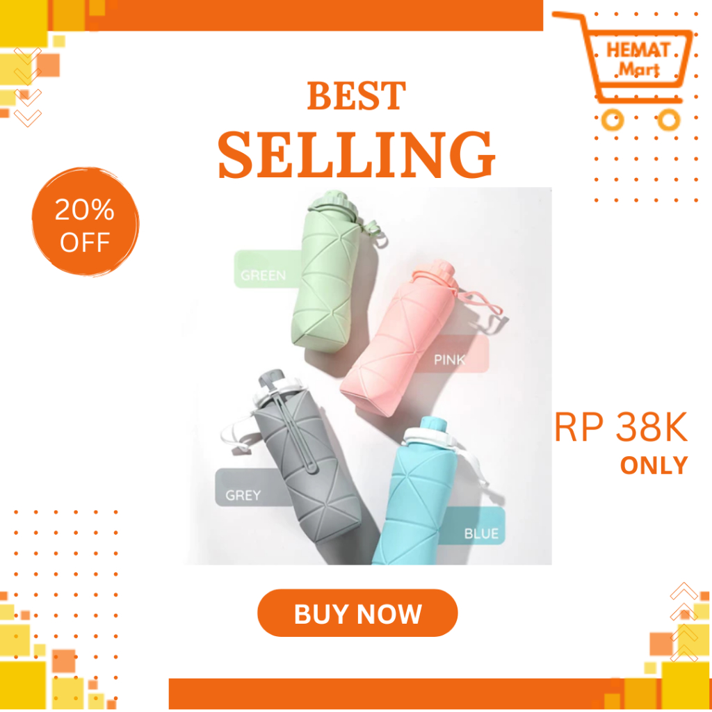 Jual HMRT Botol Air Lipat Silikon Portabel Reusable Botol Air Olahraga ...