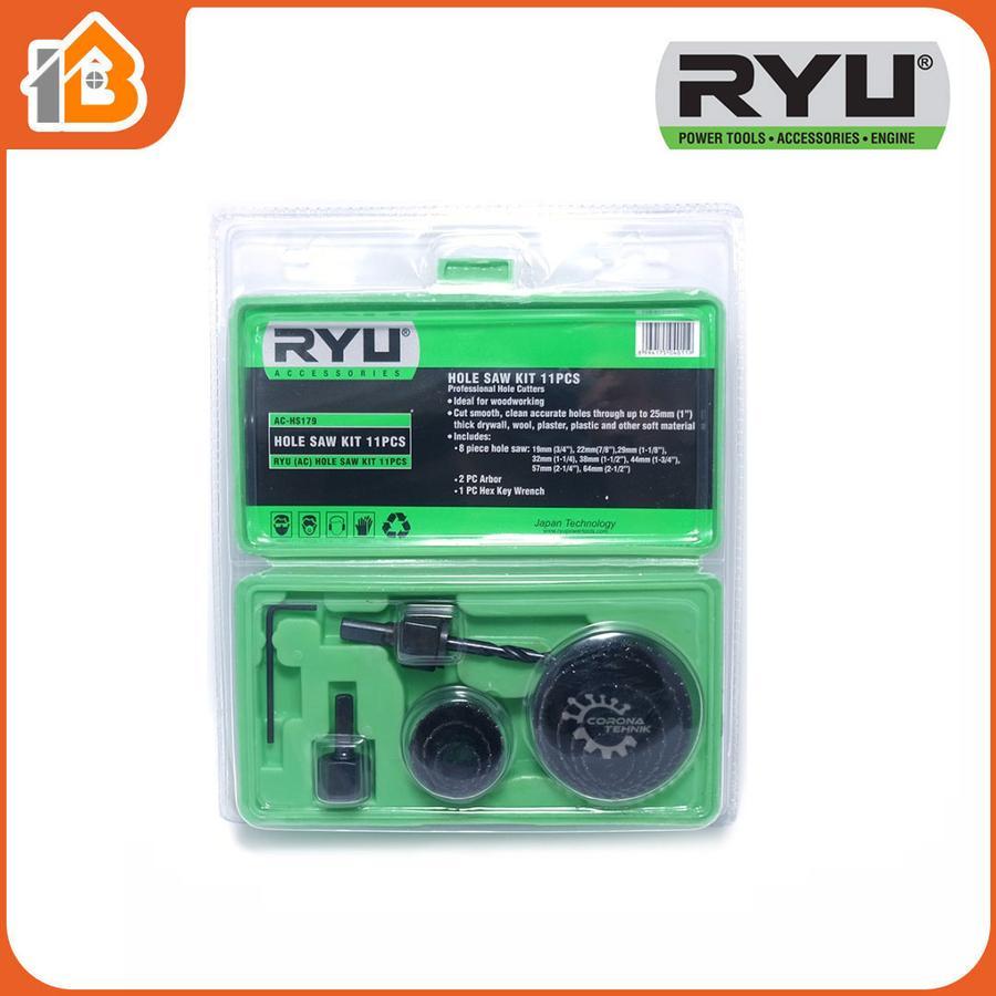 Jual RYU ACHS179 HOLE SAW KIT SET BOR LUBANG KAYU 11 PCS | Shopee Indonesia