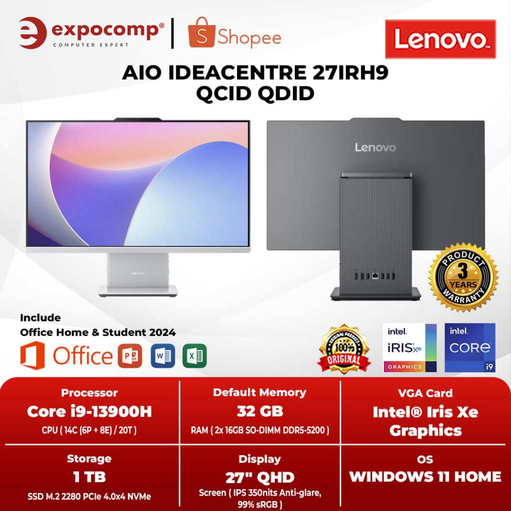 Jual LENOVO AIO ALL IN ONE IDEACENTRE 27IRH9 QCID QDID INTEL CORE i9 ...