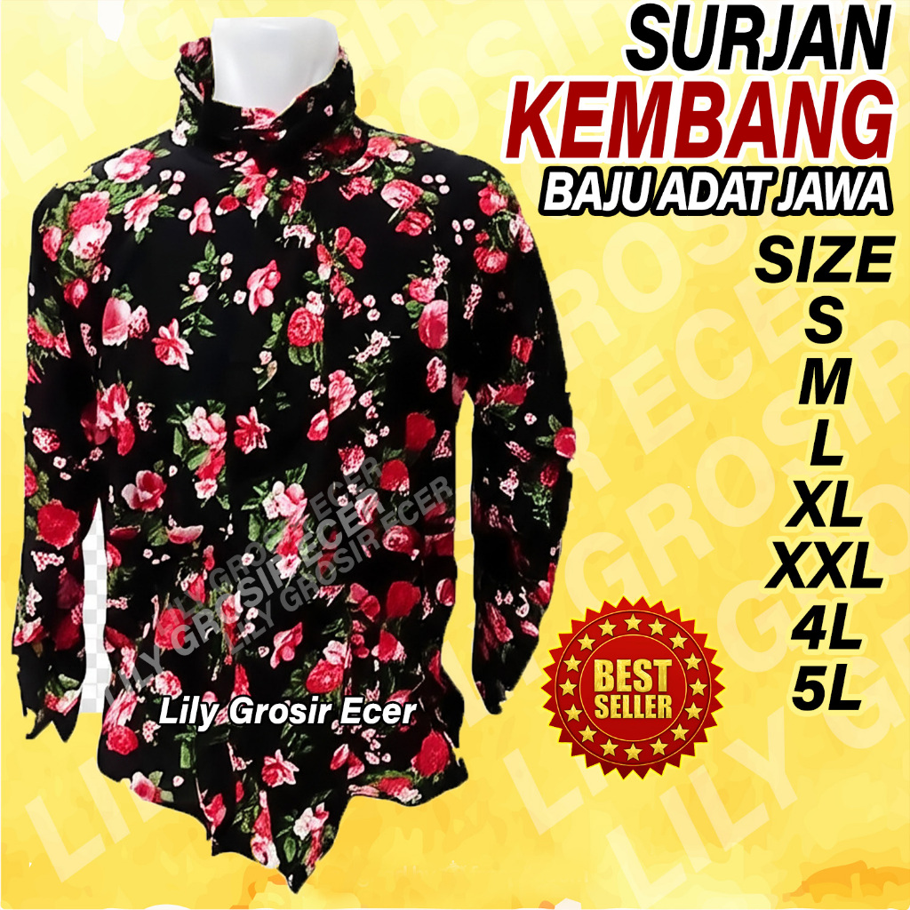 Jual Surjan Kembang Pria Dewasa – Baju Adat Jawa Beskap Motif Bunga | Size S-XXL, 4L & 5L Jumbo ...