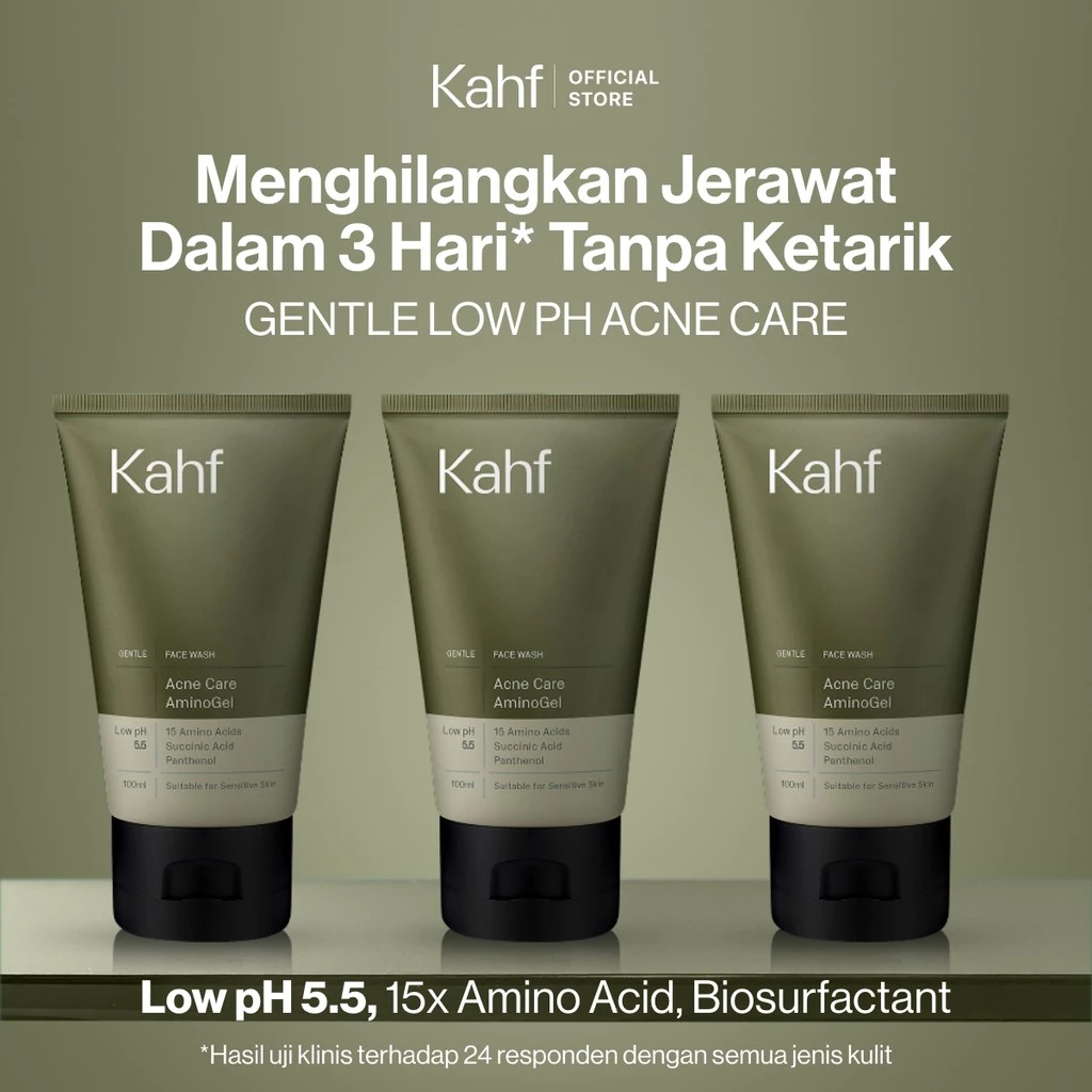 Jual New ! Paket 3 Pcs Kahf Acne Care Amino Gel Face Wash 100 ml ...