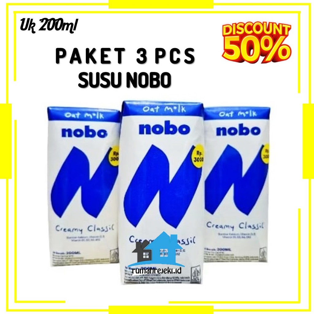 Jual Susu Nobo Oat Milk 200ml / Susu Nobo Paket 3 PCS / Oat Milk Nobo ...