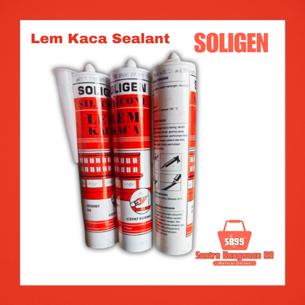 Jual Lem Kaca Soligen Sealant Clear Hitam Putih | Shopee Indonesia