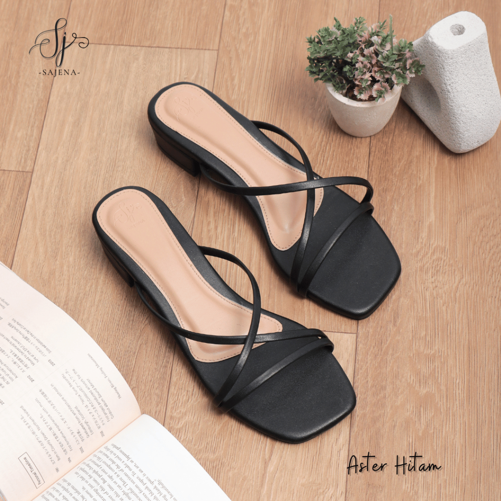Jual SAJENA Aster Sandal Heels Tali Wanita Hak 3 Cm | Shopee Indonesia