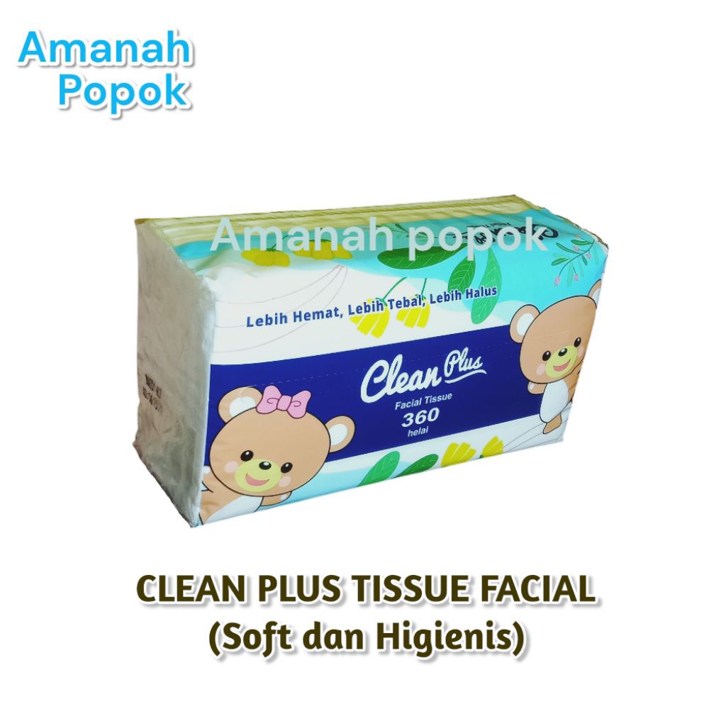 Jual Tisu Clean Plus 360 Helai 2 Ply 1 Pcs | Tisu wajah dengan kualitas ...