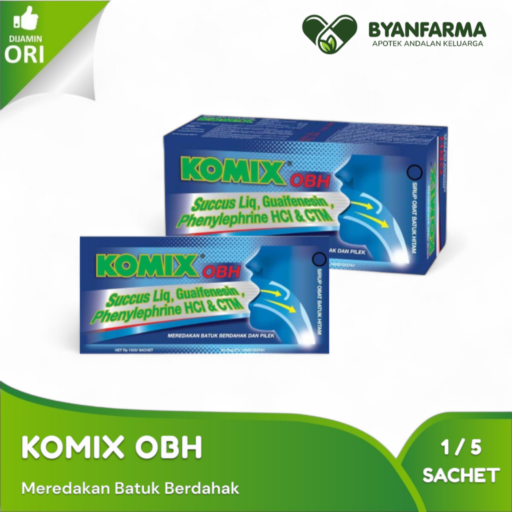 Jual Komix OBH Cair Sachet 7 ml - Meredakan Batuk Berdahak & Melegakan ...