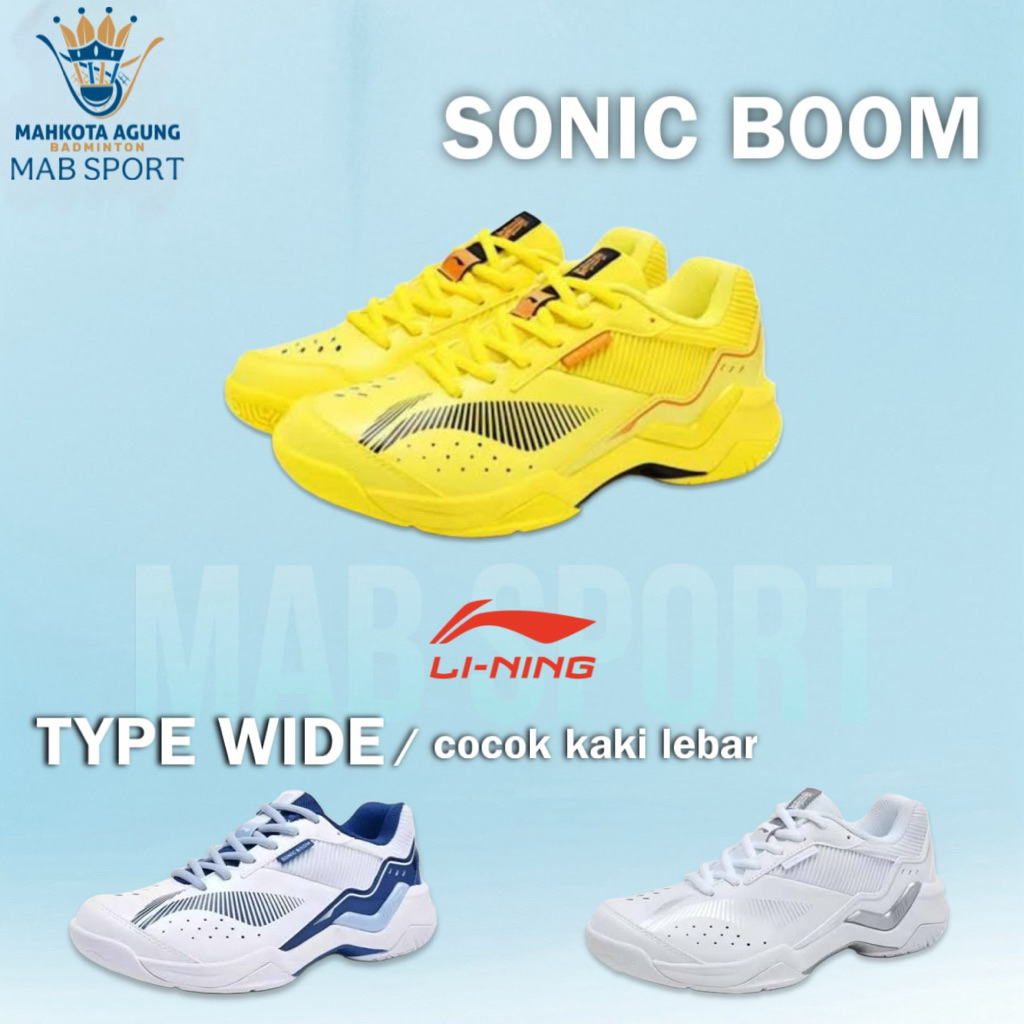 Jual SEPATU BADMINTON LINING SONIC BOOM ORIGINAL WIDE BISA UNTUK KAKI ...