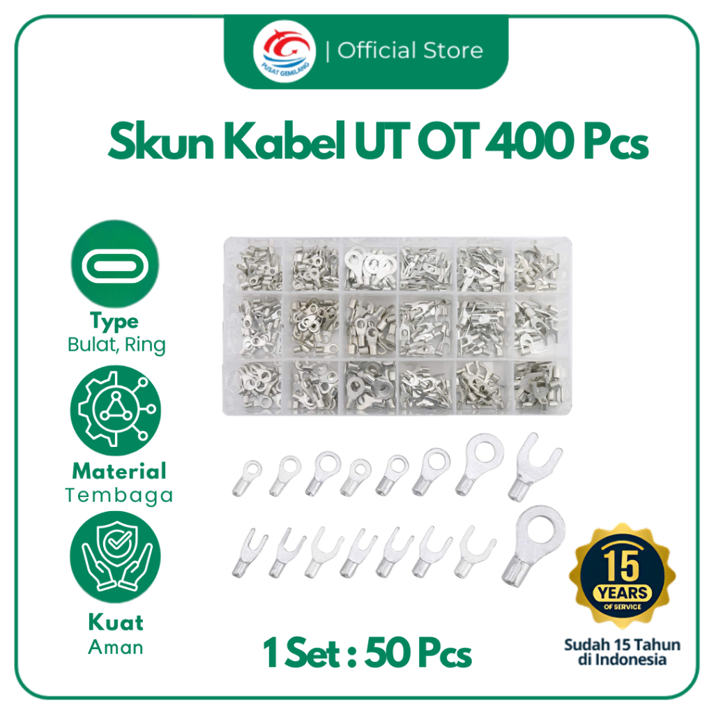 Jual Set Skun Kabel UT OT Terminal Tembaga Listrik Cold Press Berbagai ...
