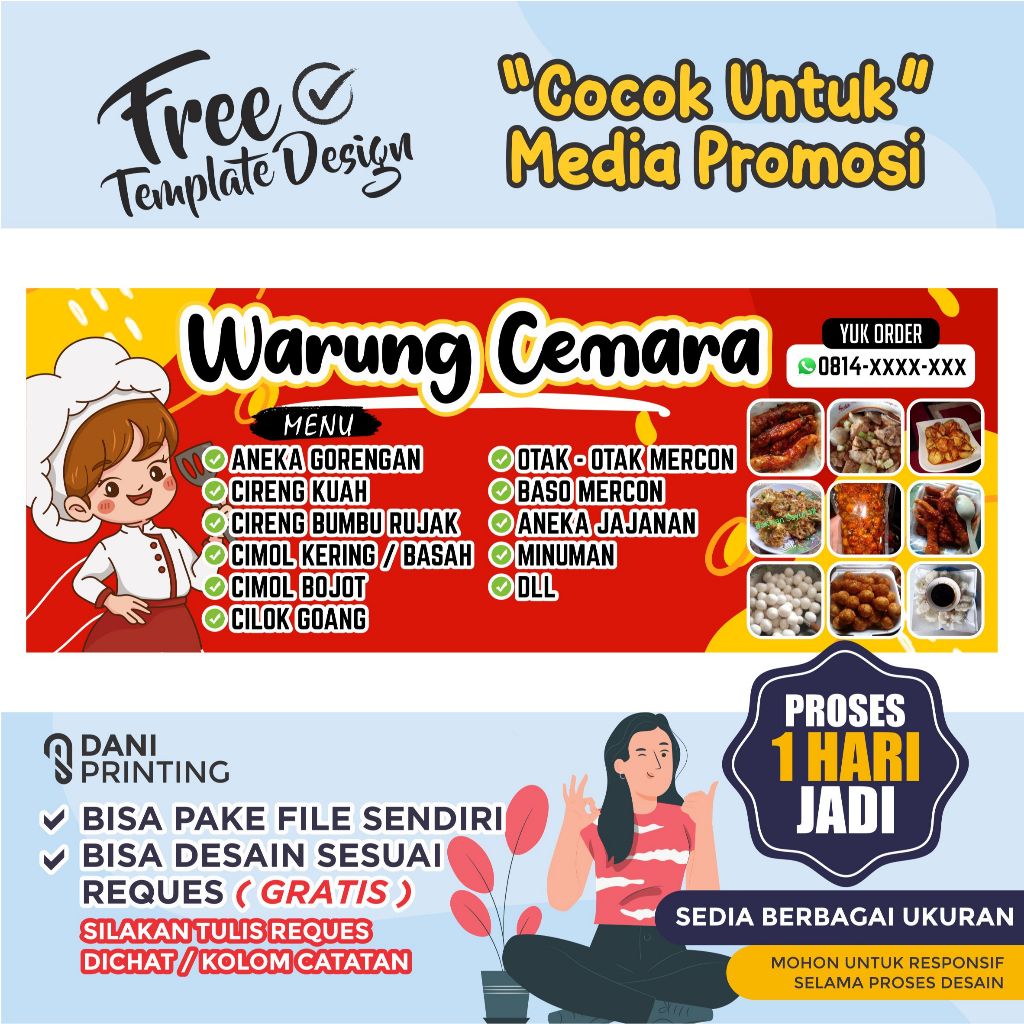 Jual Banner Spanduk - Warung Kedai Makanan - Spanduk Jualan Makanan ...