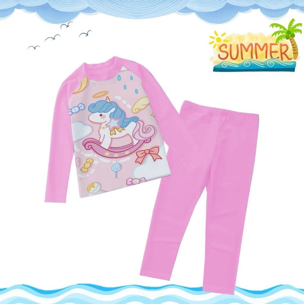 Jual Baju renang anak perempuan / anak ABG lengan panjang | Shopee ...