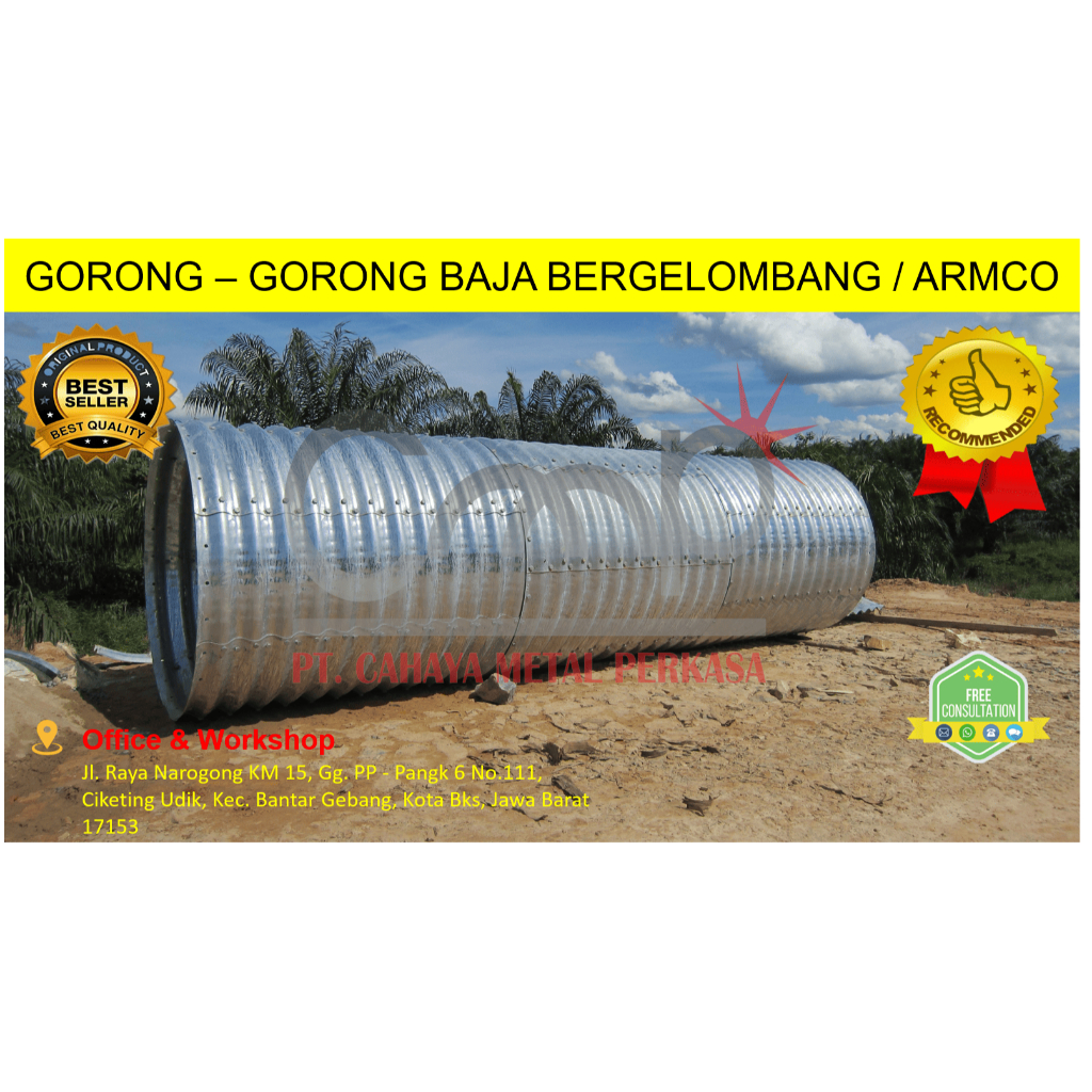 Jual Gorong gorong baja Armco / Aramco Nestable Flange Multi Plate Pipa ...