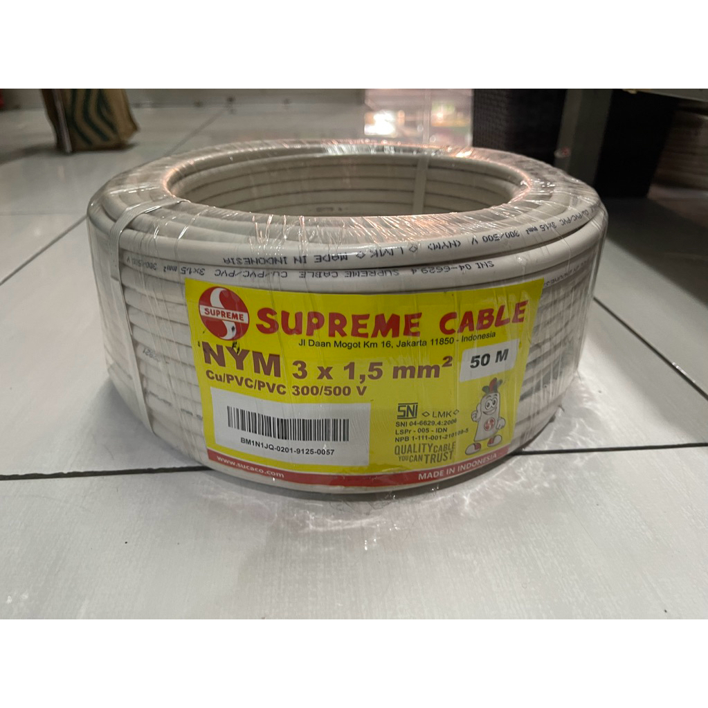Jual Supreme Kabel Listrik Tunggal NYM 3x1,5 mm 50 Meter Tembaga Asli | Shopee Indonesia