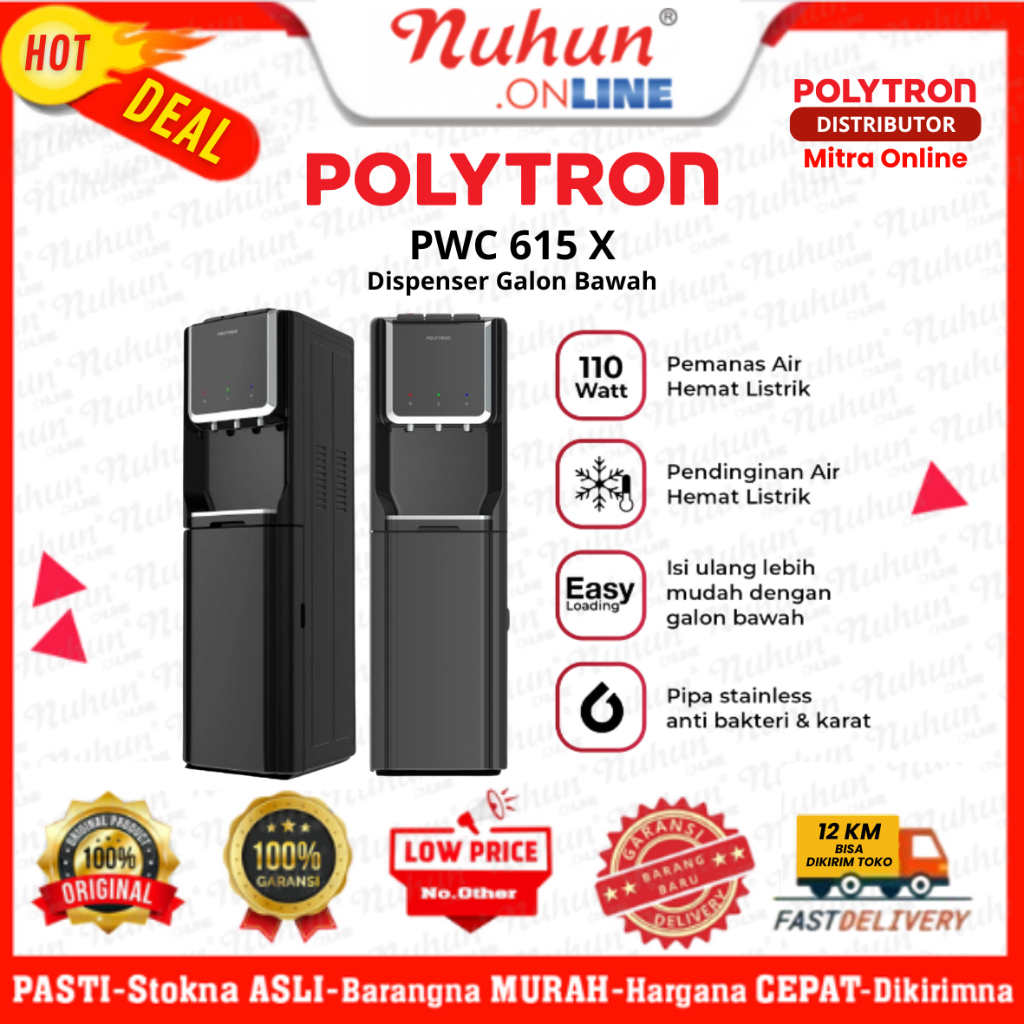 Jual DISPENSER POLYTRON GALON BAWAH PWC 615 X | Shopee Indonesia