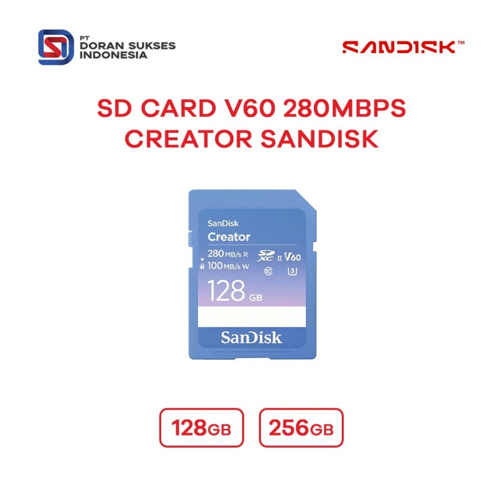 Jual SanDisk SD Card Creator 128GB | 256GB V60 UHS-II Card up to 280MB ...