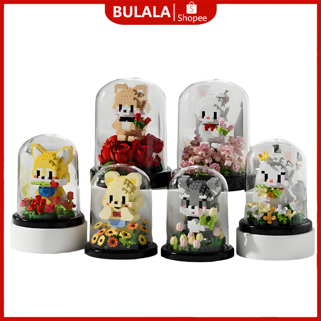 Jual BULALA Blok Bangunan Block Mainan Edukatif Hewan In Flower Glass ...