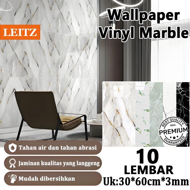 Jual LEITZ - 【Paket 10 Lembar】 Wallpaper Dinding Vinyl Marble 30*60cm Vinyl Marbel Granit ...